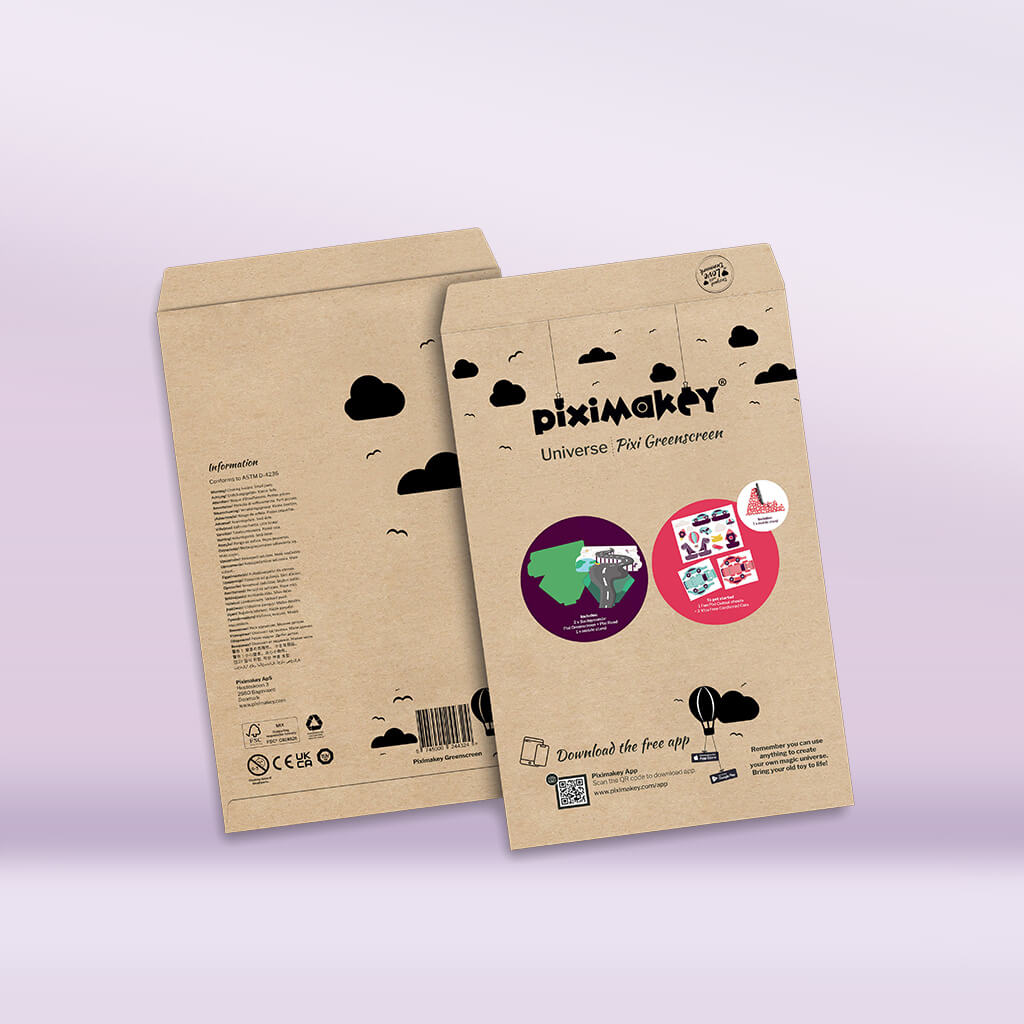 Piximakey Universe "Greenscreen". Double sided Standalone Scene With C